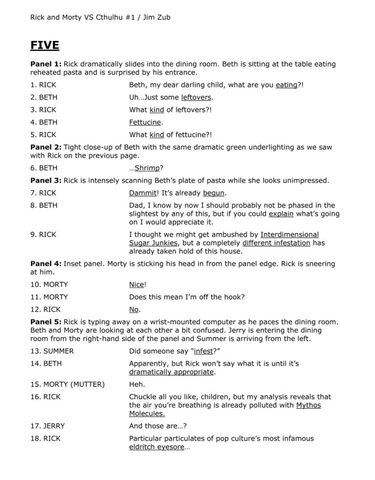 Rick and Morty Script Sample | Zub Tales